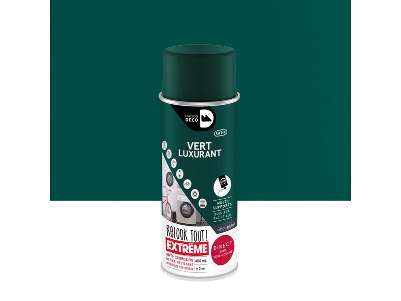 Pintura en spray relook all extreme MAISON DECO verde intenso satinado ...