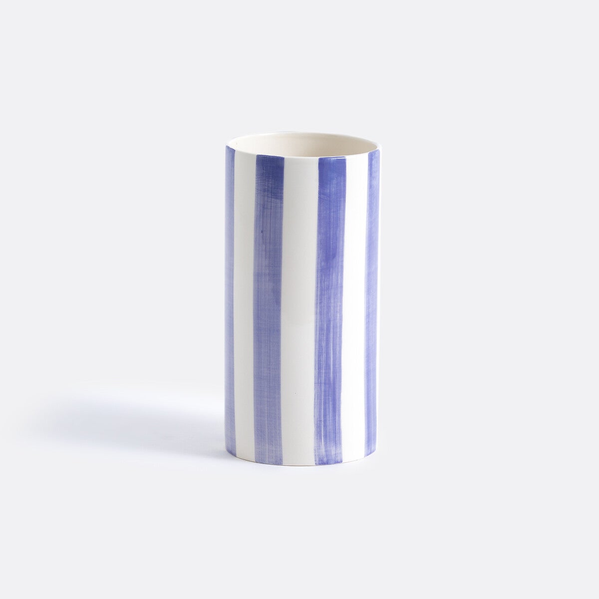 Vase en céramique à rayures, H25 cm, Jaoma - Bleu - taille unique ...