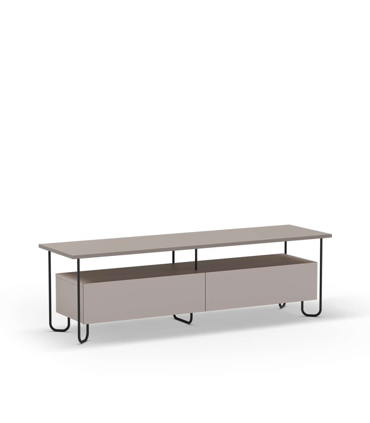 Mueble para televisión 2 puertas Nube acabado moka/negro, 45cm(alto ...