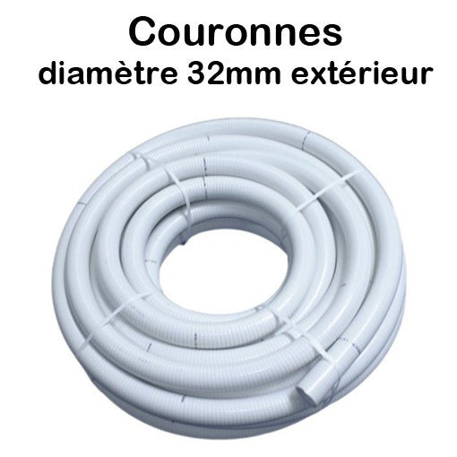 Longueur 15M / Tuyau semi rigide 32mm / Coloris Blanc / diamètre ...