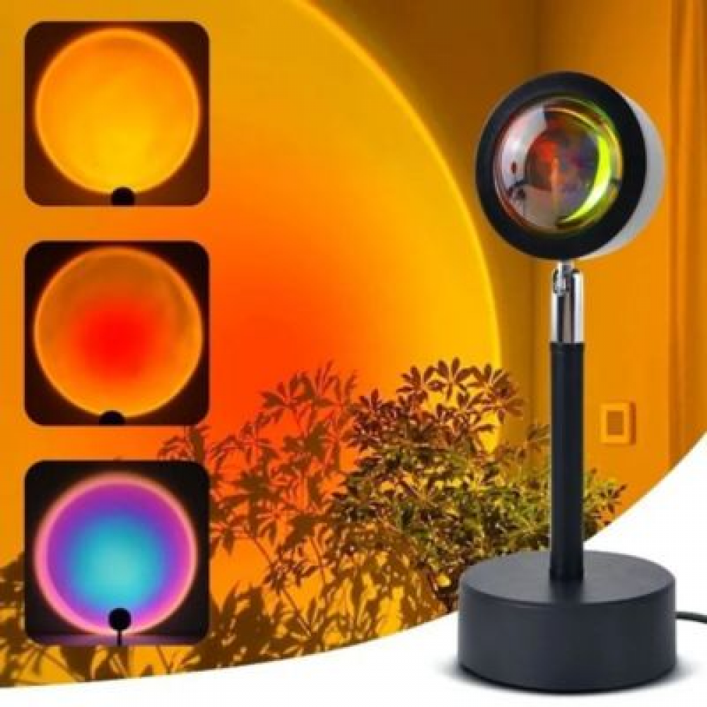 Proyector de atardecer LED con 15 colores y rotación de 360 grados ...