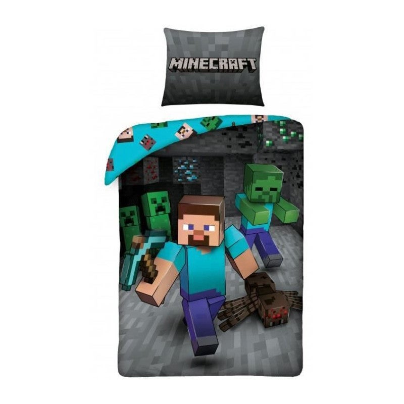 Linge de lit Minecraft 140 × 200 cm, 70 × 90 cm Parure de lit Mine ...