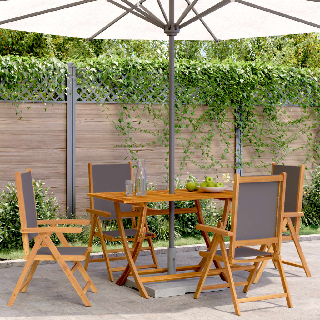 Chaises inclinables de jardin lot de 4 tissu et bois massif | Leroy Merlin