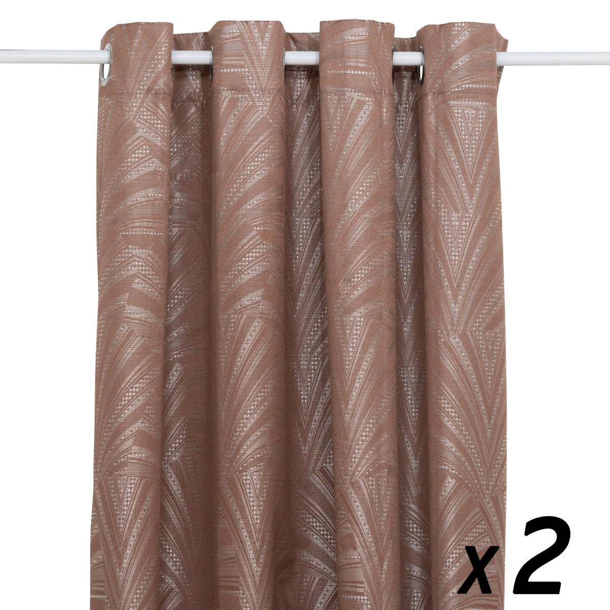 Lot de 2 Rideaux à œillet Occultant Marron Tonka à motifs 140 x 260 cm ...
