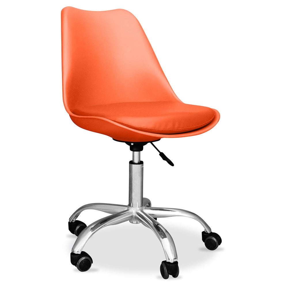 Chaise de bureau Tulip pivotante à roulettes Orange | Leroy Merlin
