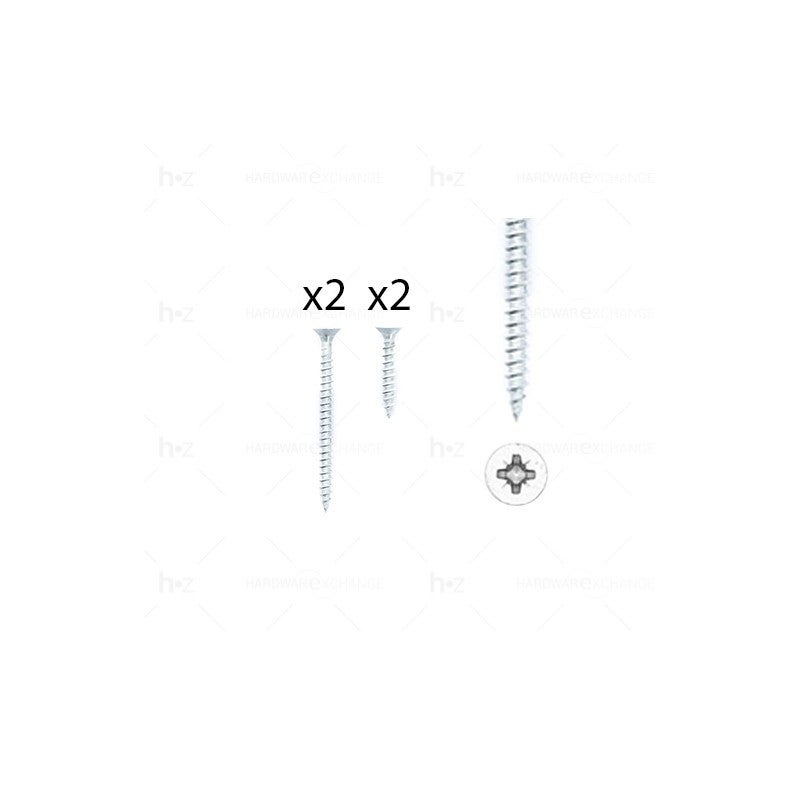 1 kit composés de 2 vis 4x25 mm + 2 vis 4x50 mm Vieil argent brillant ...