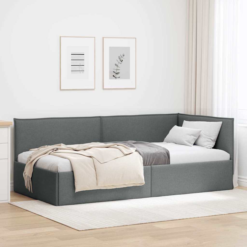 Estructura de cama en esquina Gris oscuro 90 x 190 cm | Leroy Merlin