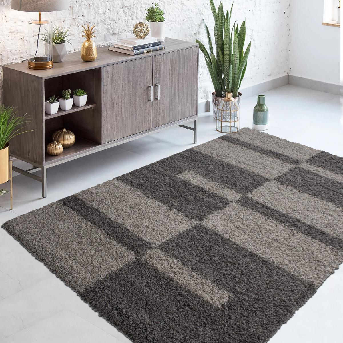 Tapis shaggy RECTAN 80x150 marron | Leroy Merlin