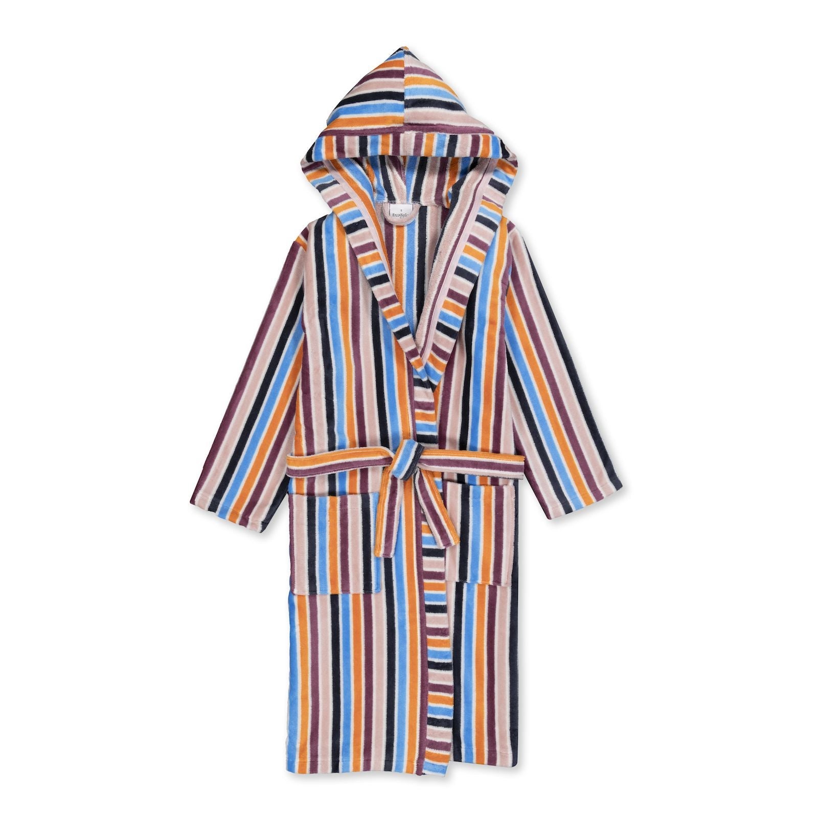 Boskimo Poliana - Peignoir en Velours 100% Coton - Rayé Noir - L ...