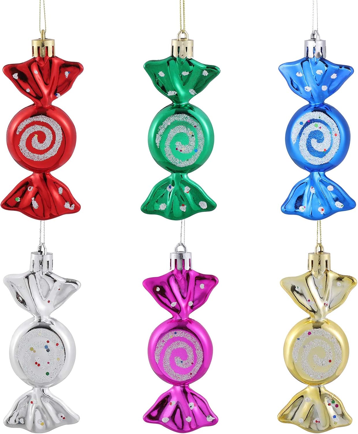 Juego de 6 adornos para árboles de Navidad: adornos para árboles de ...