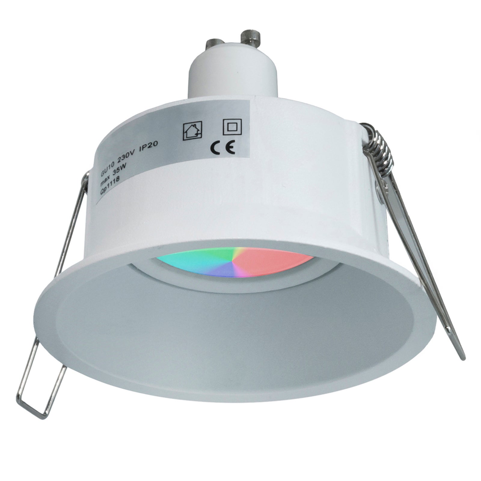 Spot rond noir blanc moderne encastré trou 85mm ampoule LED colorée 6W ...