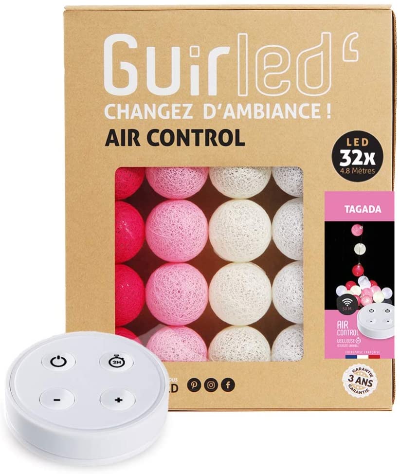 Guirlande lumineuse boules coton LED USB - Télécommande sans fil ...