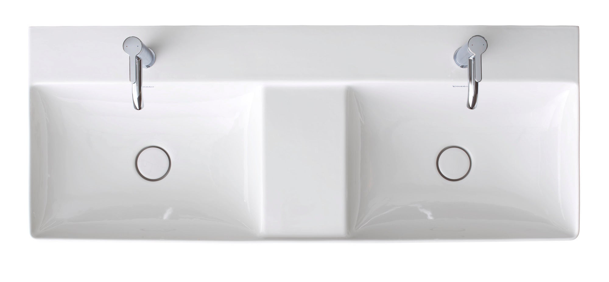Duravit DuraSquare lavabo double, 120x47cm, 2 trous pour robinet, 2 ...