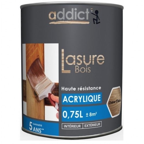 Lasure bois acrylique satin haute résistance teinte chêne clair 0.75L ...