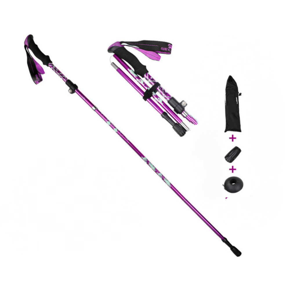 Baton de Randonnée Pliable, Bâton de Marche Telescopique Ultraléger ...