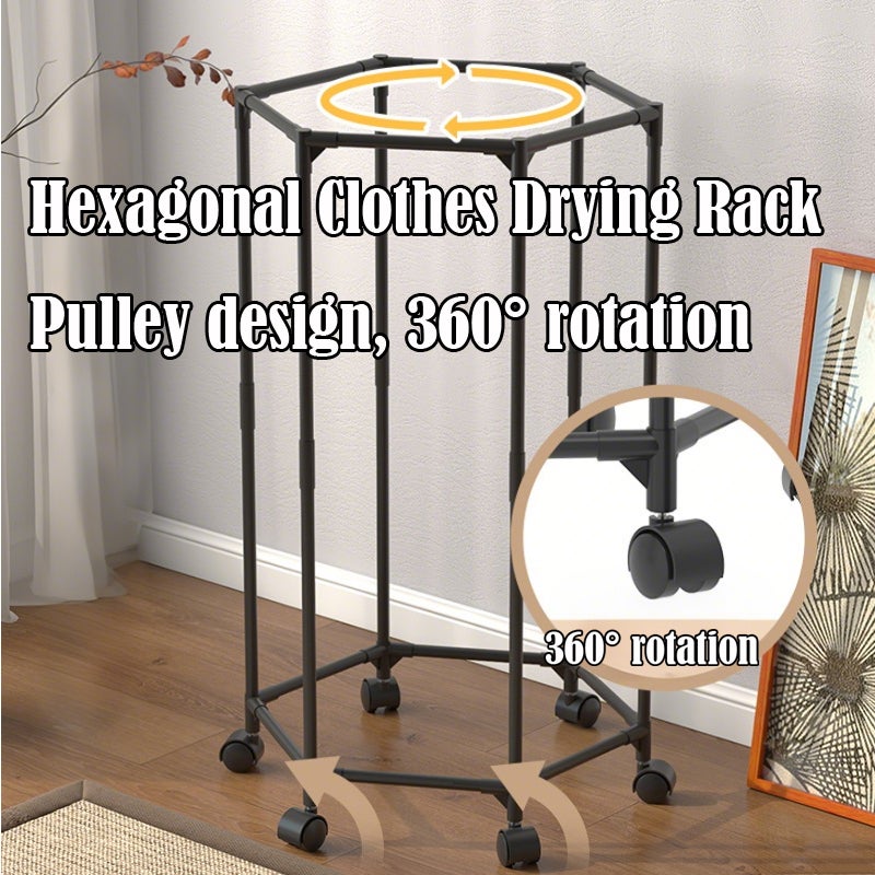 Rangement vêtements hexagonal pivotant 120cm - Structure métal stable ...