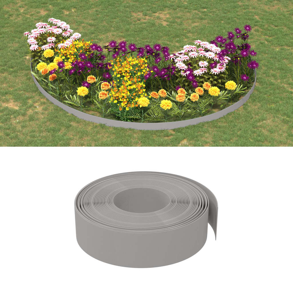 Bordures de jardin 3 pcs gris 10 m 15 cm polyéthylène | Leroy Merlin