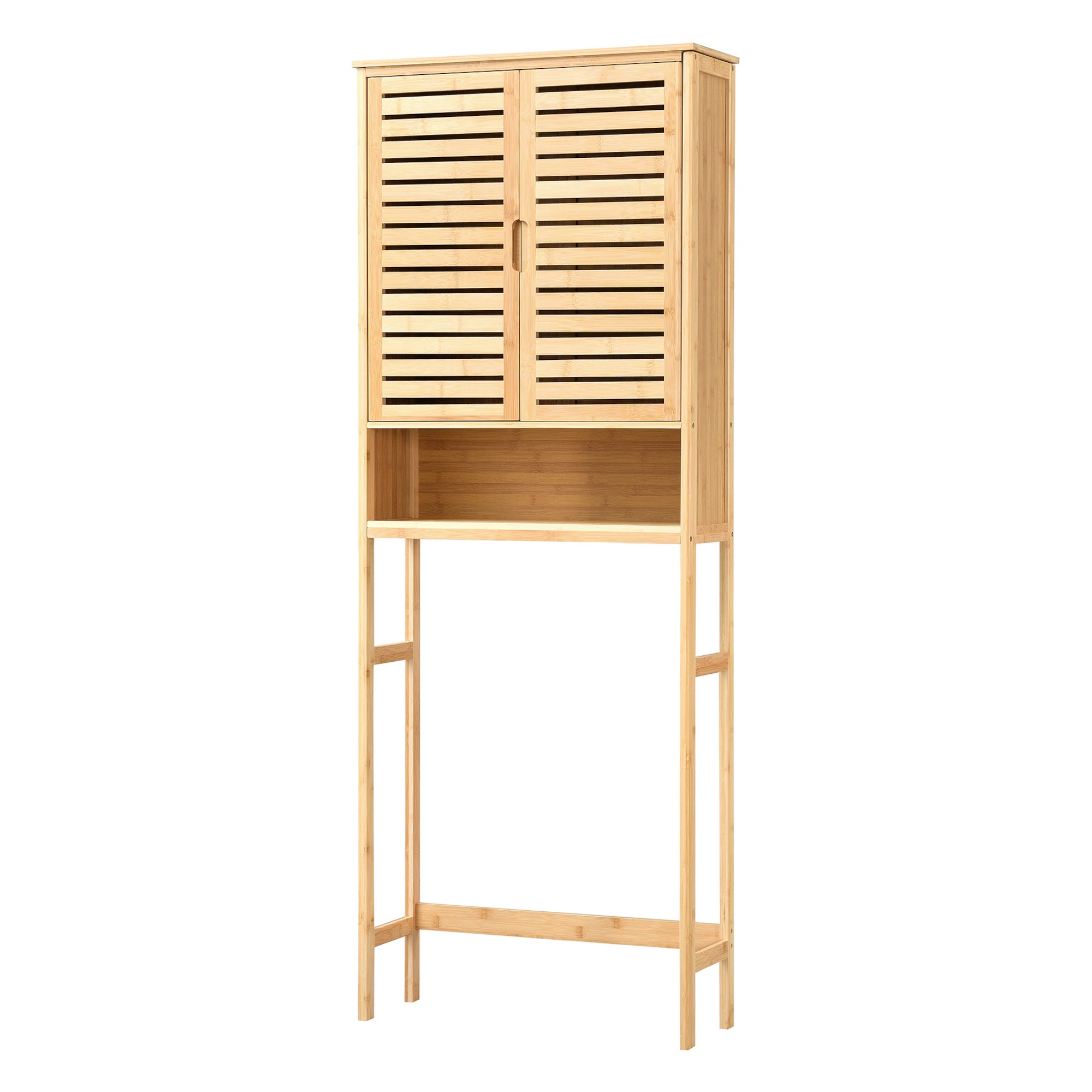 Mueble de baño sobre el inodoro Geta bambú 170 x 66 x 23 cm natural [en ...