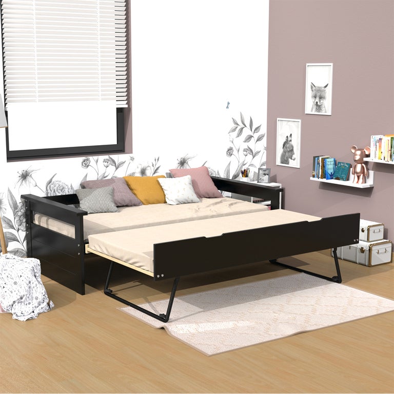 Lit banquette gigogne 90x190 inclus 1 tiroir-lit et 2 sommiers Gael ...