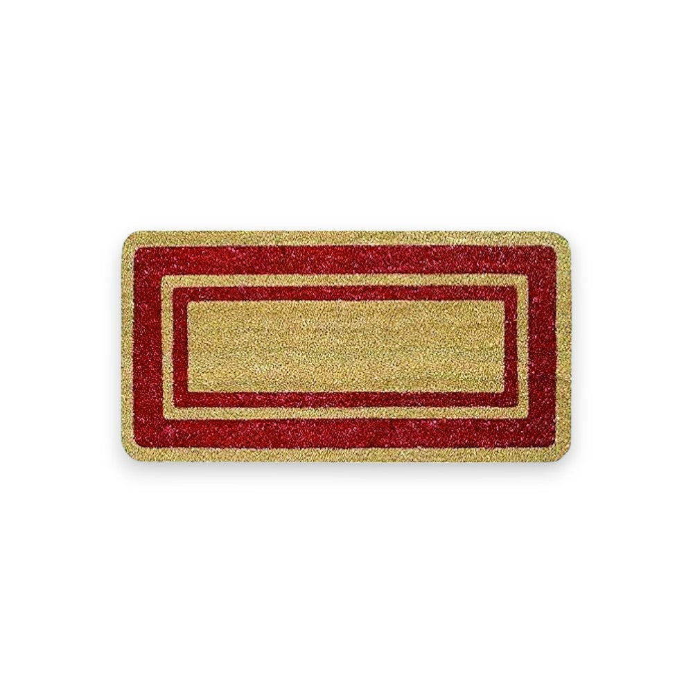 Zerbino rettangolare in cocco rosso doppia fascia spessore 17 mm fondo ...