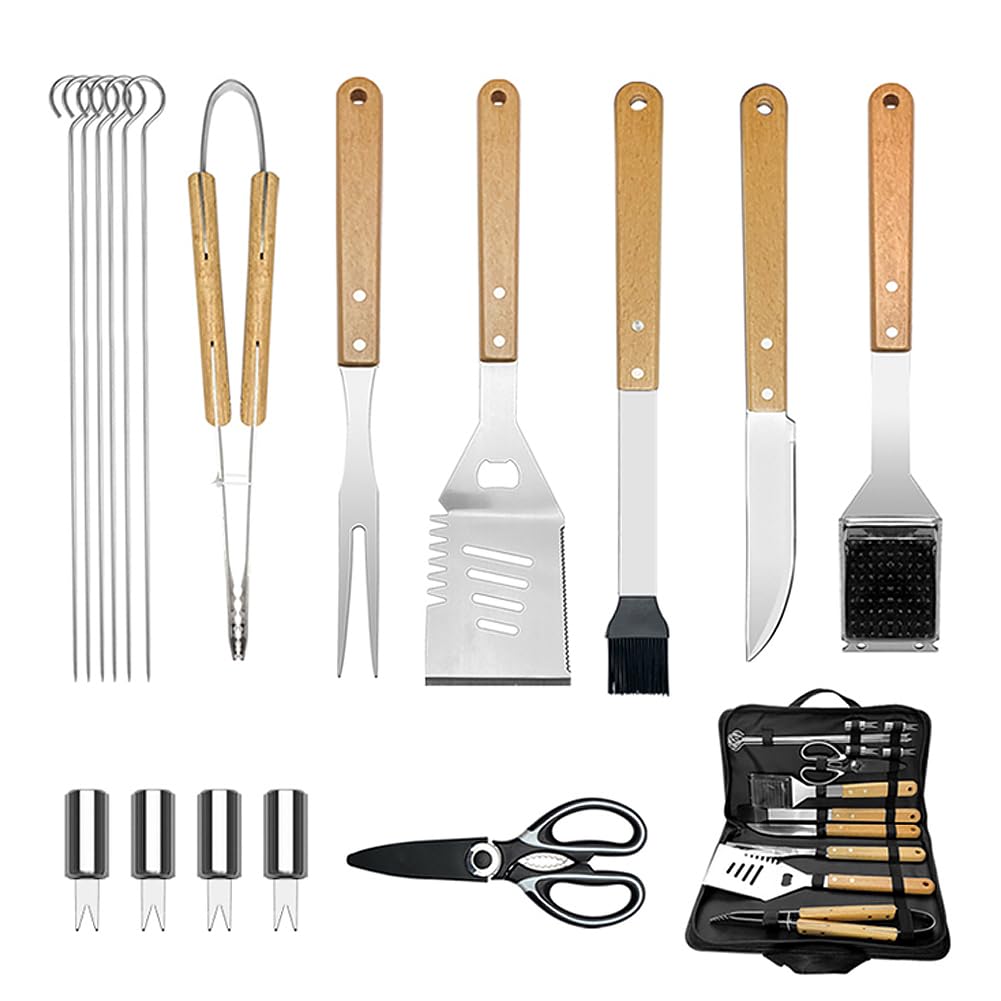 Ensemble de couverts pour barbecue 18 pièces, ustensiles de grillades ...