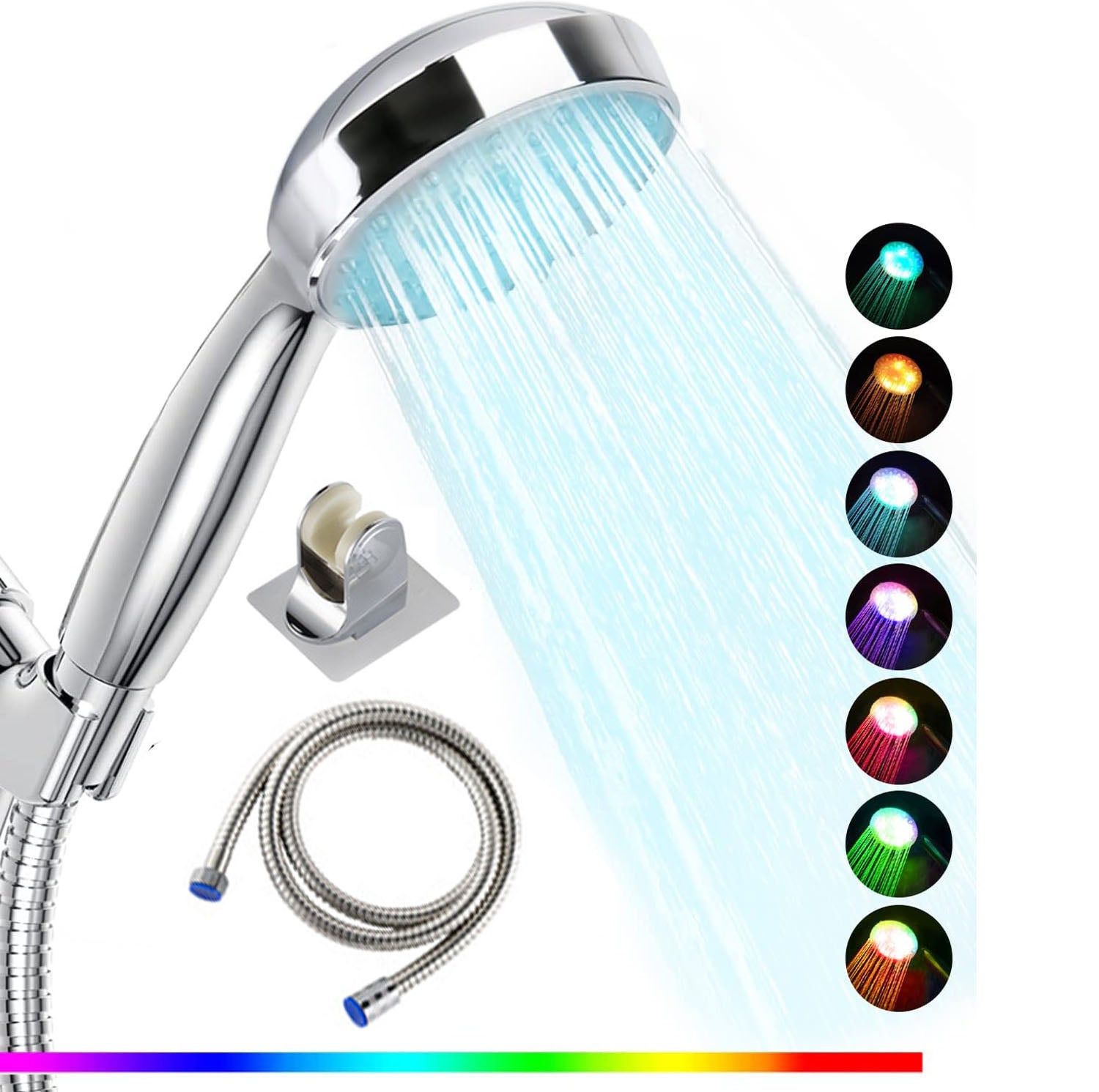 Cabezal de ducha con luz LED que cambia de color, cabezal de ducha de ...