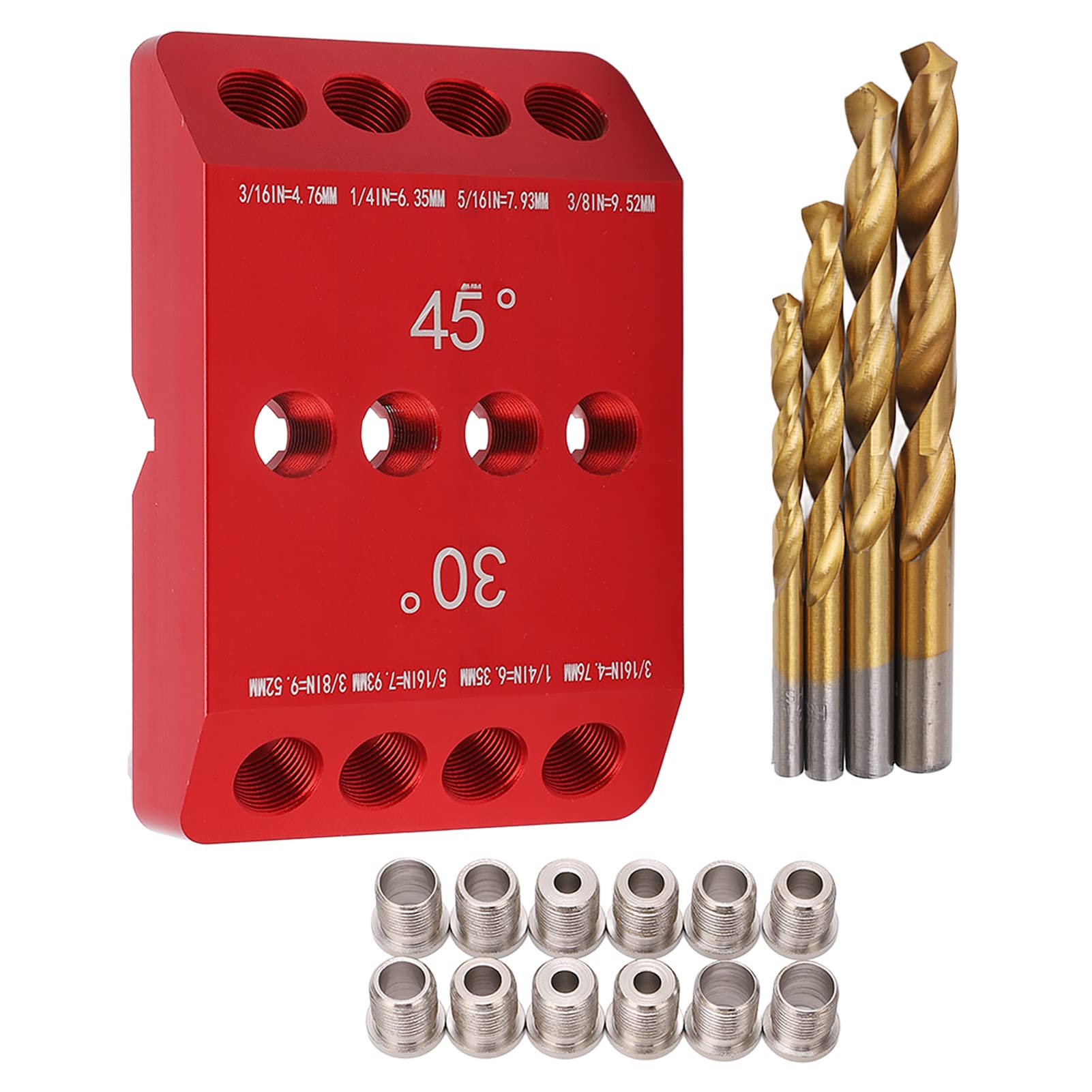 Guía de orificios para taladro, 4 tamaños, localizador de carpintería ...