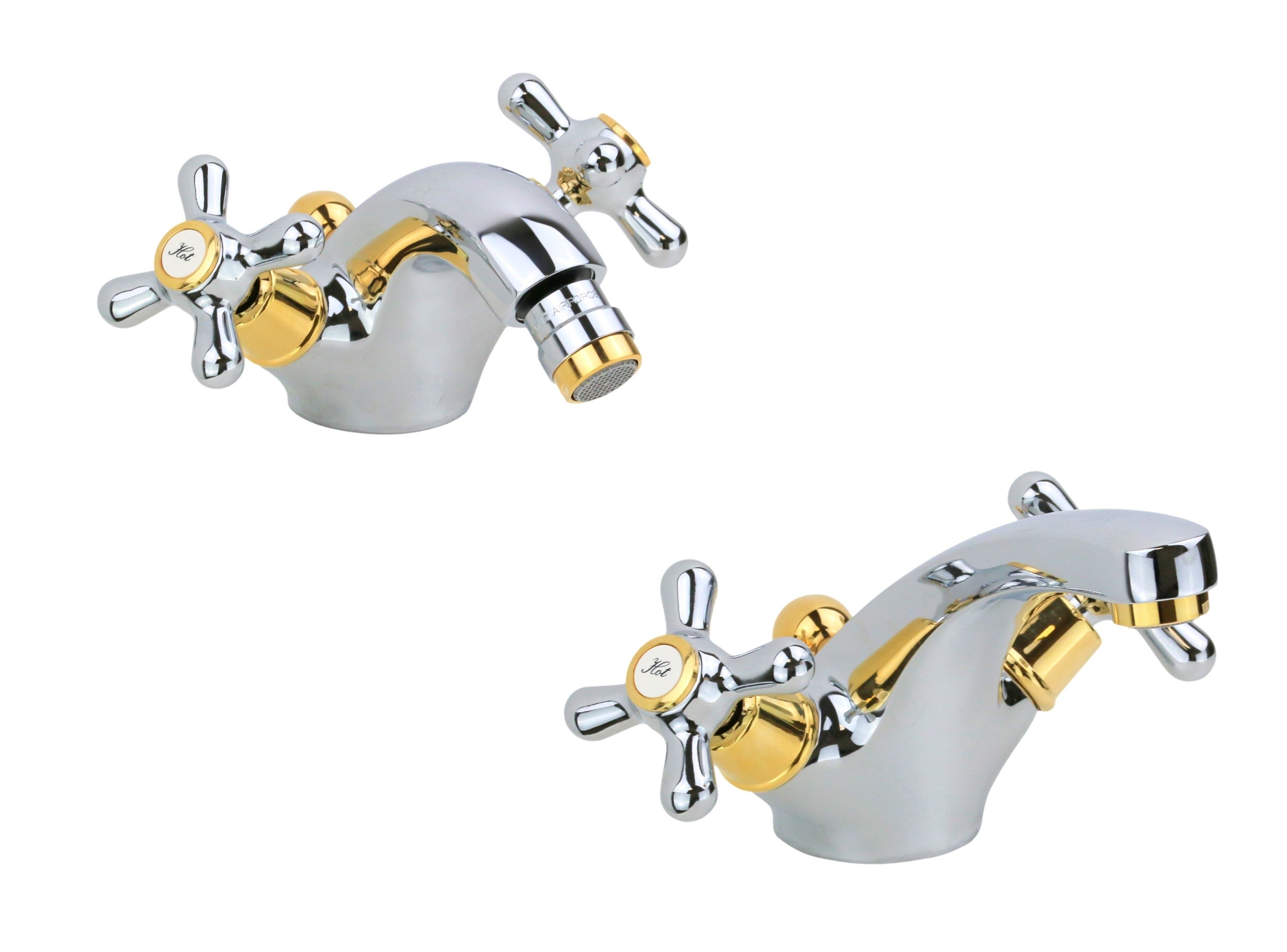 Pacchetto completo rubinetteria monoforo retrò in colore cromo oro ...