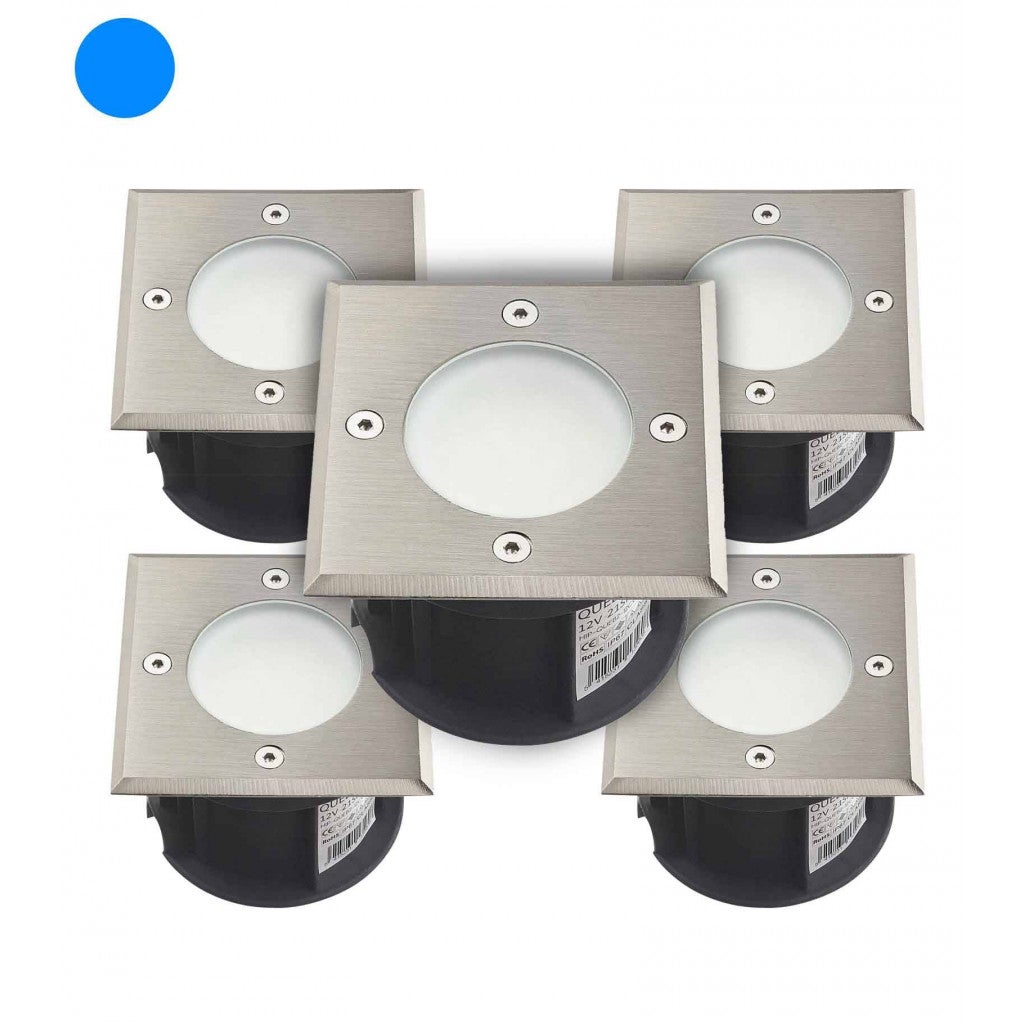 Pack de 5 Spots Recesadas Sol DC12V 2W Waterproof IP67 Square - Percage ...