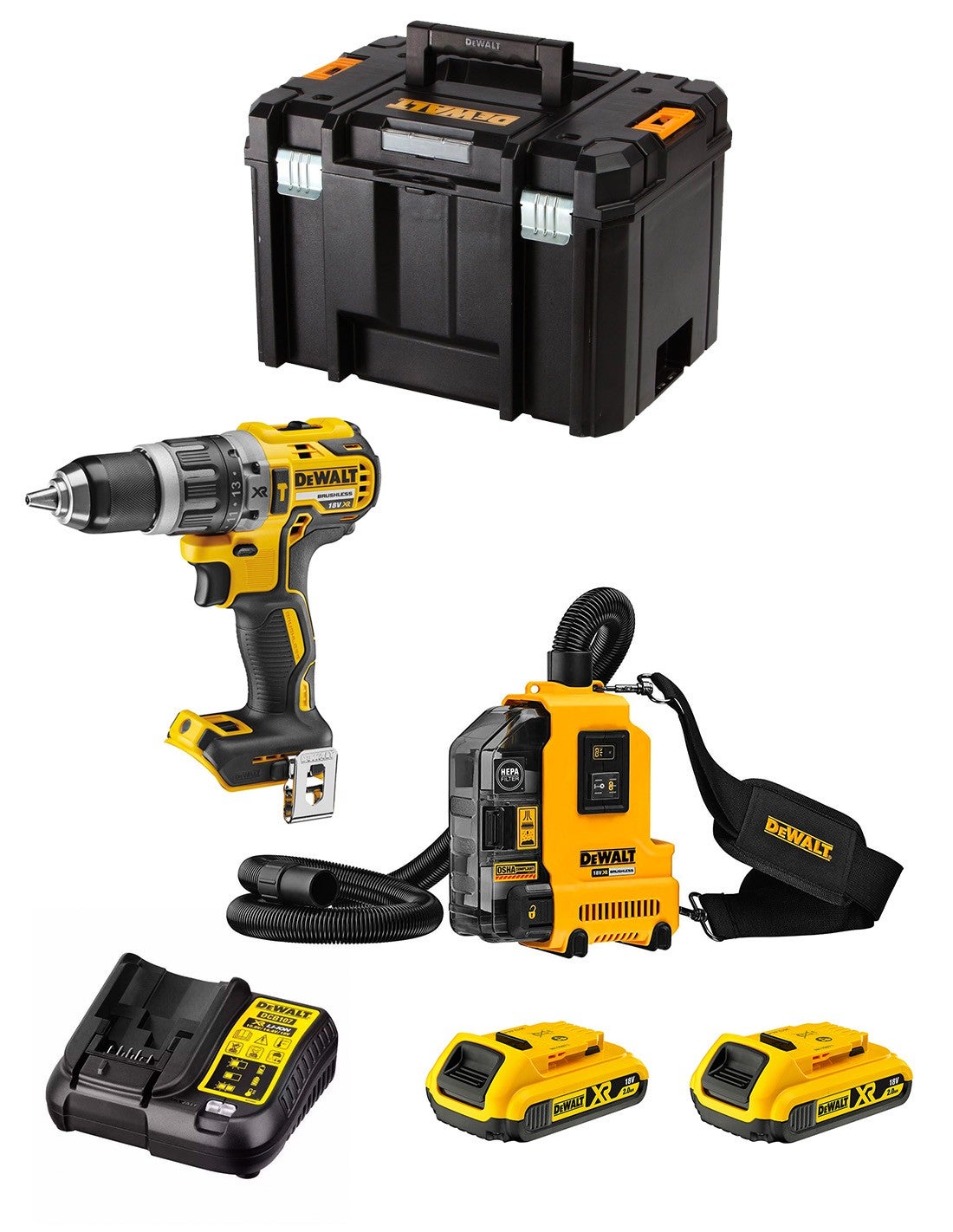 DeWALT Kit DWK212 (DCD796 DWH161 2 x 2,0 Ah DCB107 TSTAK VI) | Leroy Merlin