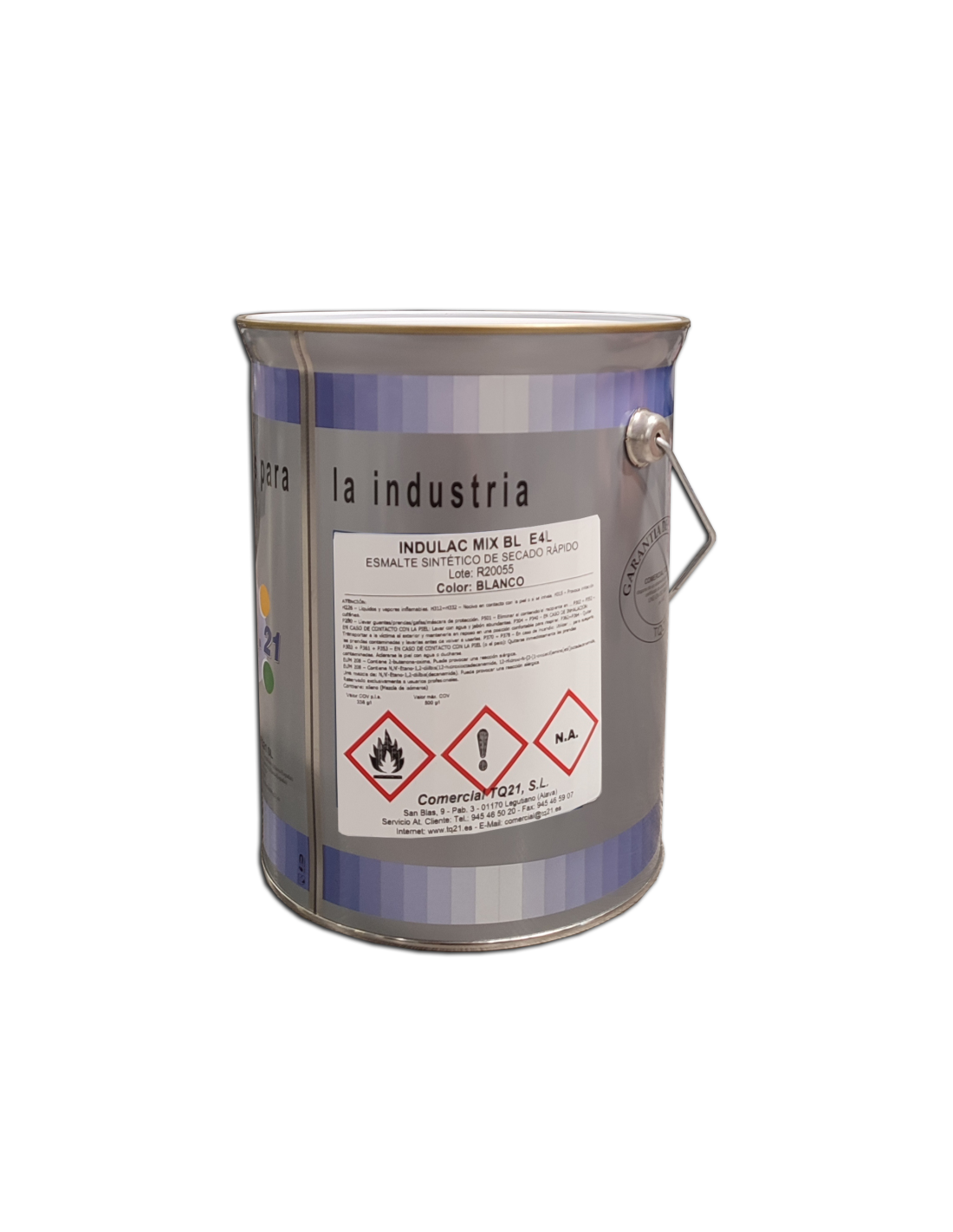 TQ21 - ESMALTE BRILLANTE SECADO RAPIDO RAL 4 LT (RAL 9010 Blanco puro ...