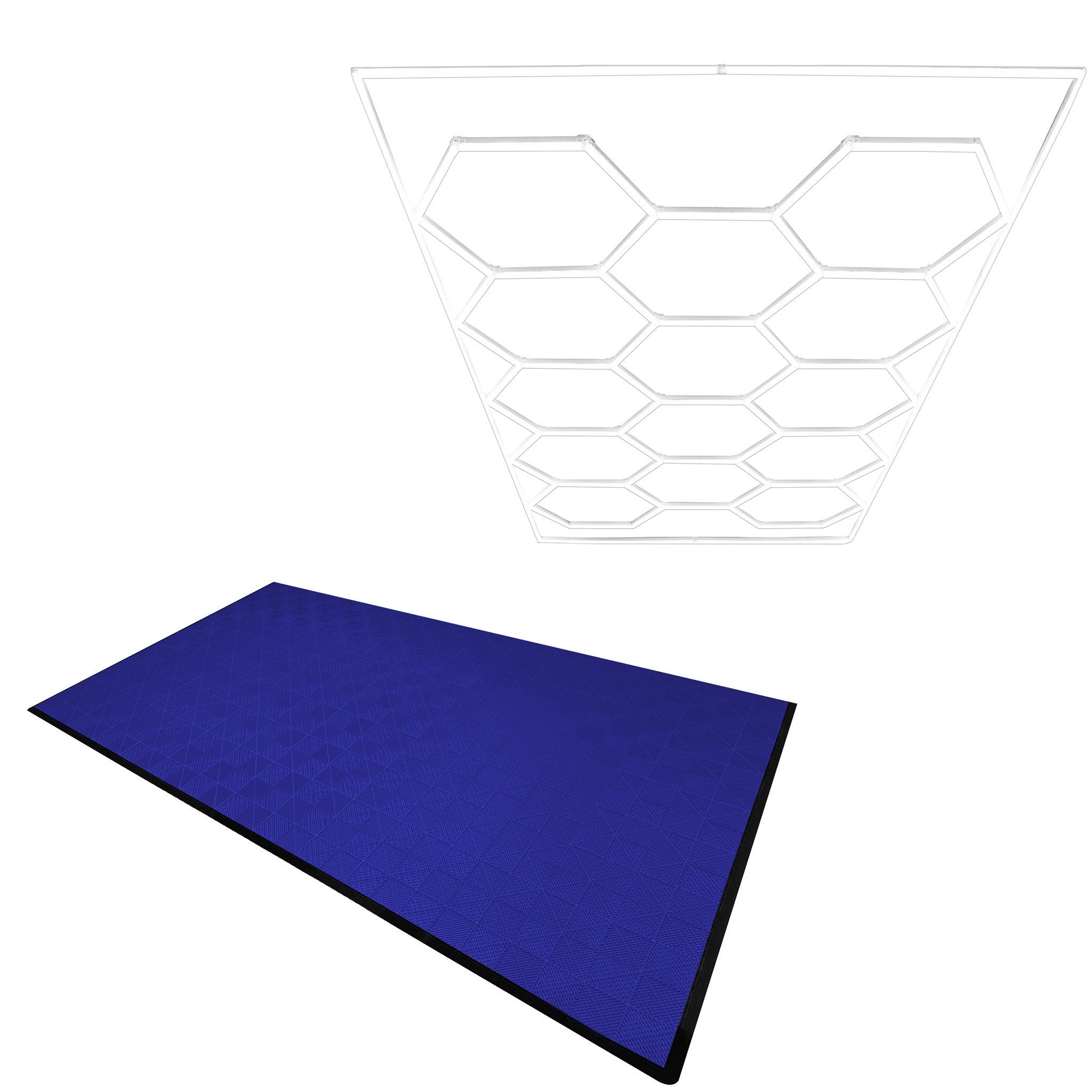 BALDOSAS Polipropileno (120un) + BORDES + LUZ LED HEXAGONAL | AZUL ...