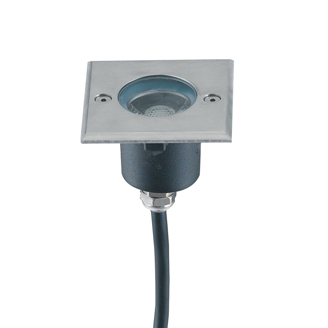 "Empotrable LED WALK 3W cuadrado en acero inoxidable luz cálida 7 cm ...