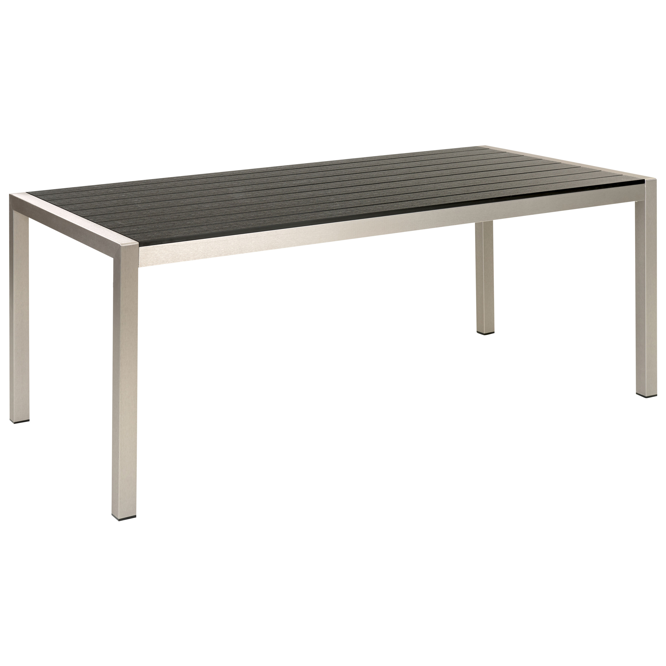 Table de salle à manger de jardin VERNIO 180 cm 90 cm Métal Noir ...