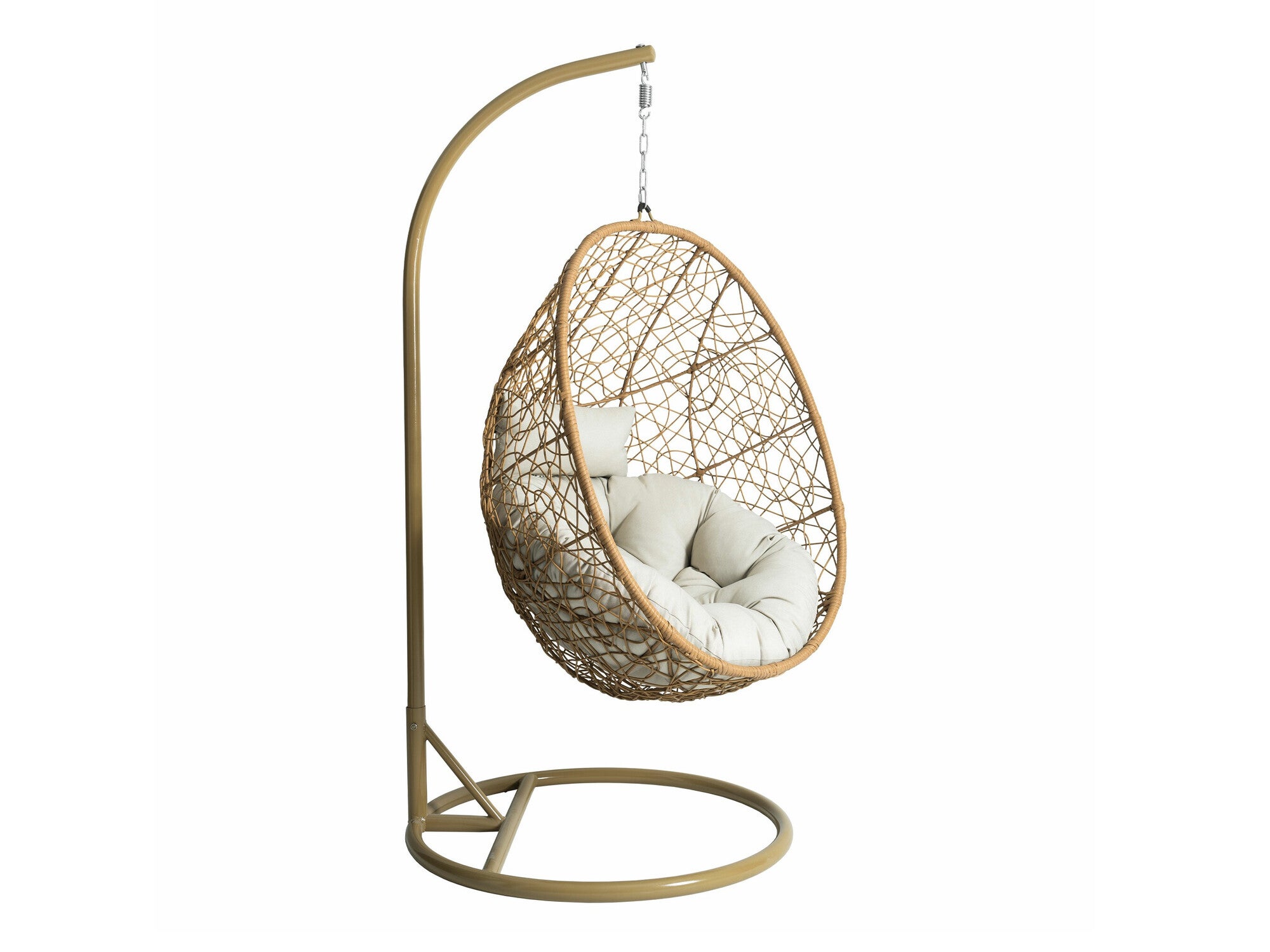 Chaise suspendu Miami 307, 195x90x95cm, Beige, Marron, Métal, Cep ...