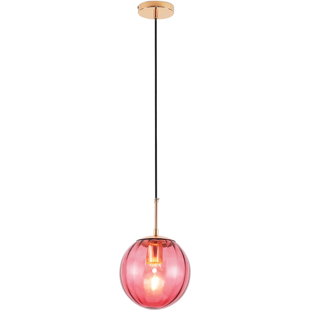 Lampe suspension dorée design en verre Rose | Leroy Merlin