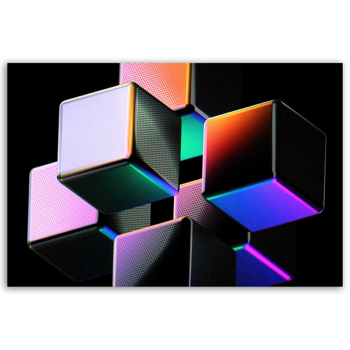 Tableau cubes lumineux futuristes - 60x40cm | Leroy Merlin