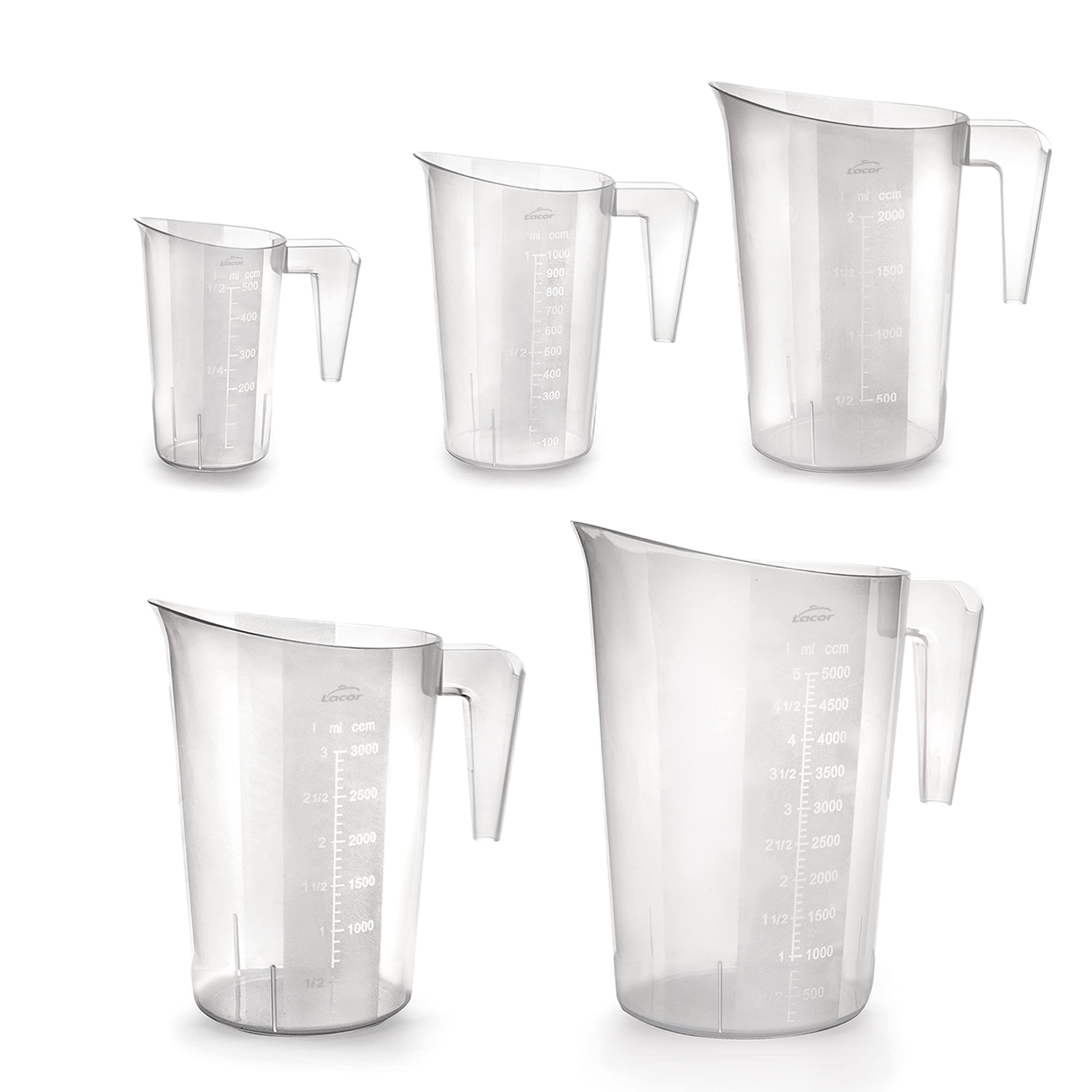 Lacor - 67215 - Set 5 caraffe dosatrici, misurini, misuratore di ...