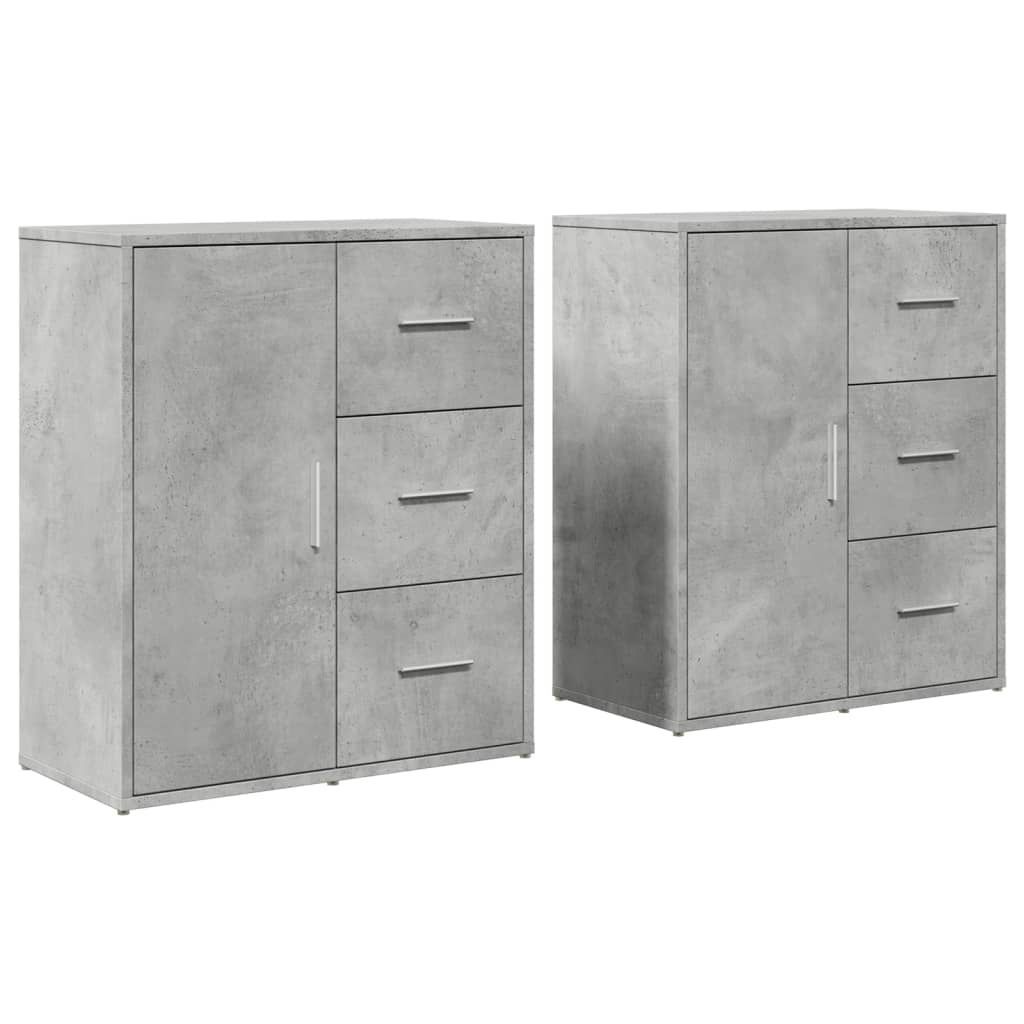 Buffet en bois composite 2 pcs gris béton 60x31x70 cm - COMFORTXL ...