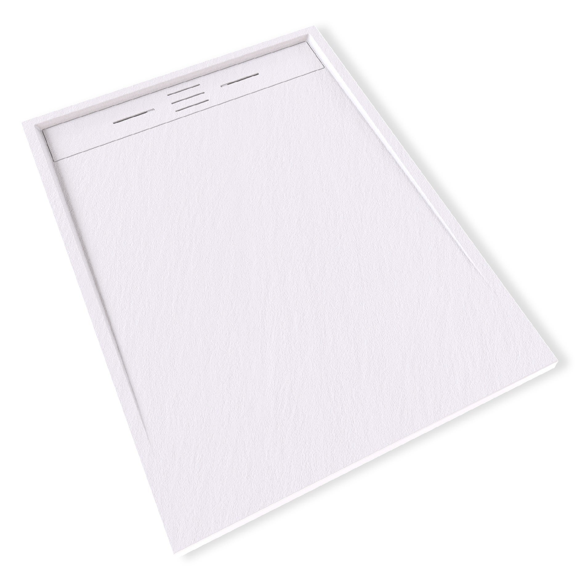 HIEMAL Receveur de douche 90 x 120 cm résine Blanc aspect ardoise ...