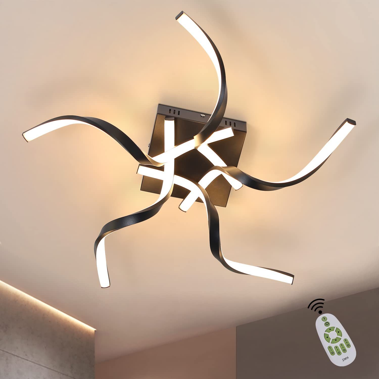 NETTLIFE Lámpara de Techo LED Moderna 48W Lámpara de Sala de Estar ...