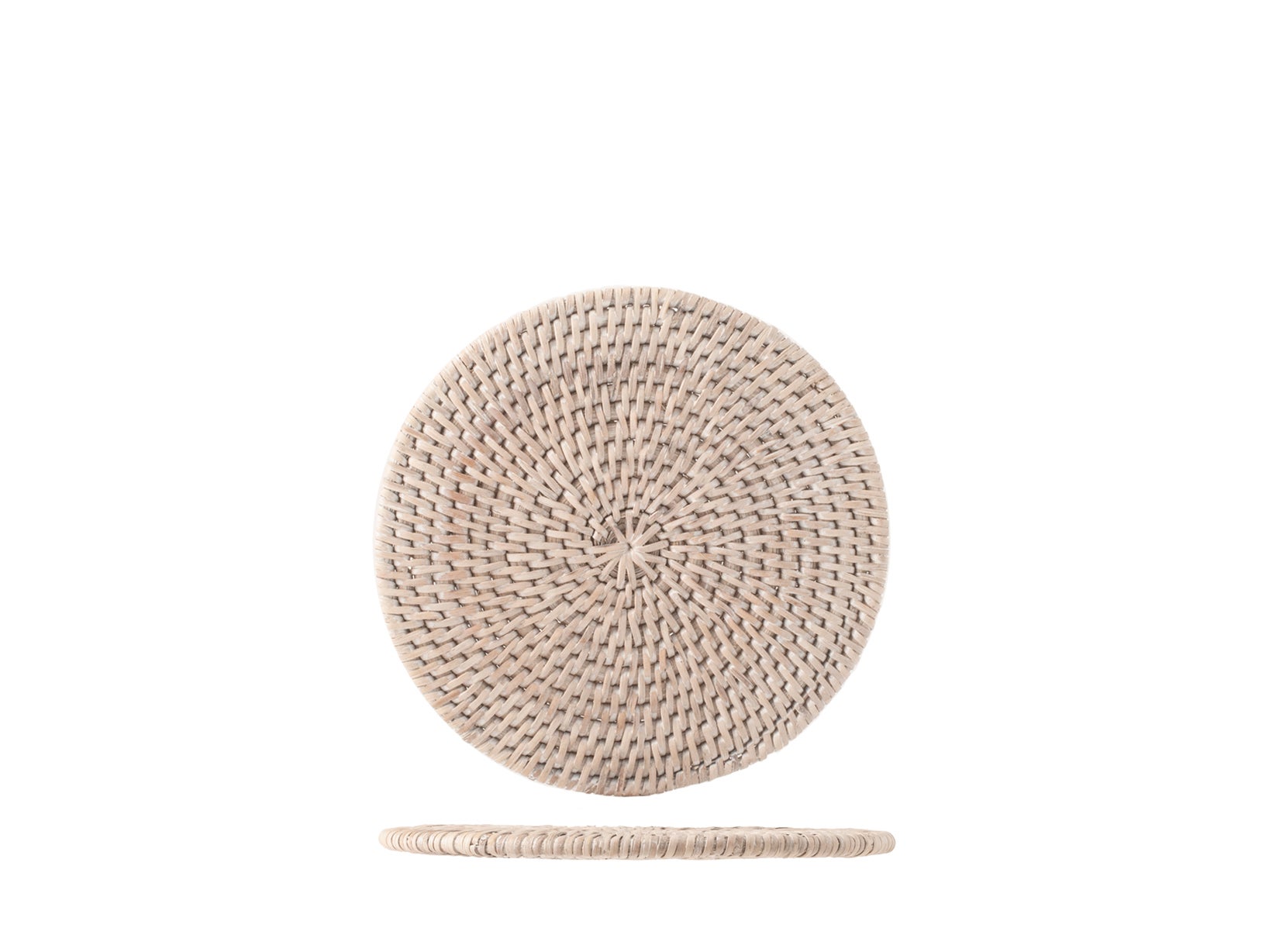 H&H Sous-pot en rotin blanchi rond cm 18 | Leroy Merlin