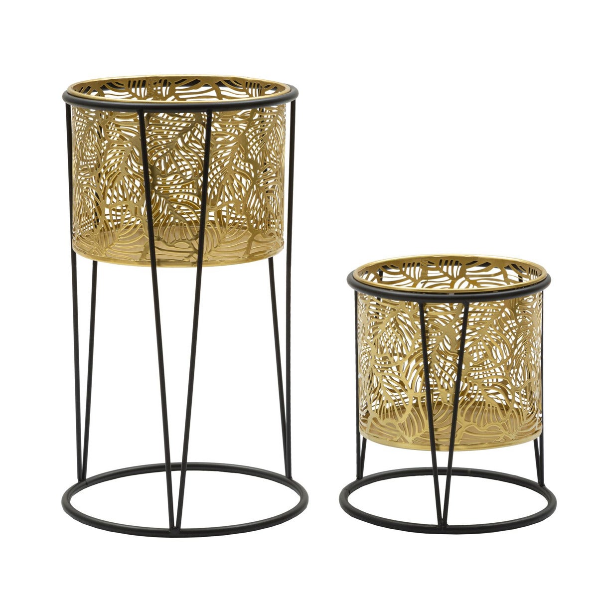 Lot de 2 Cache Pots MF399, Métal, Or, Epikasa | Leroy Merlin