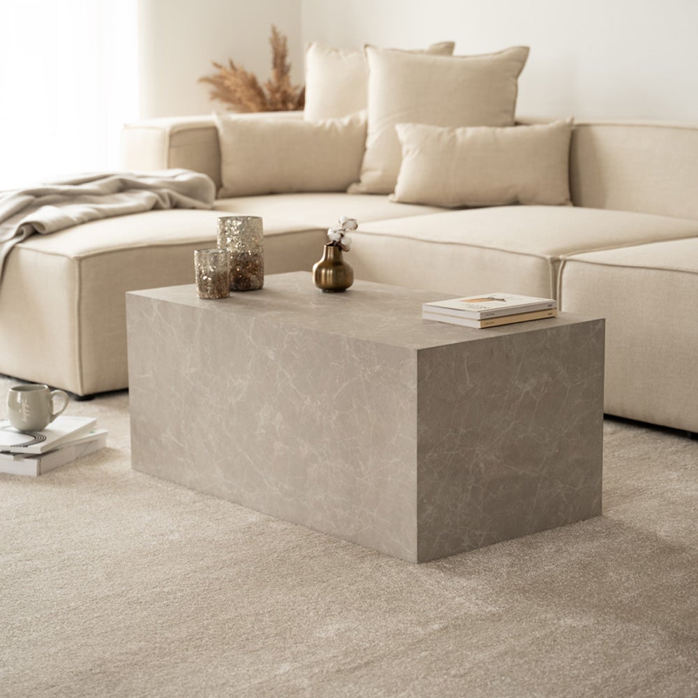 Home Deluxe - Table basse Amiri L - Couleur : beige, Taille : 95 x 50 ...