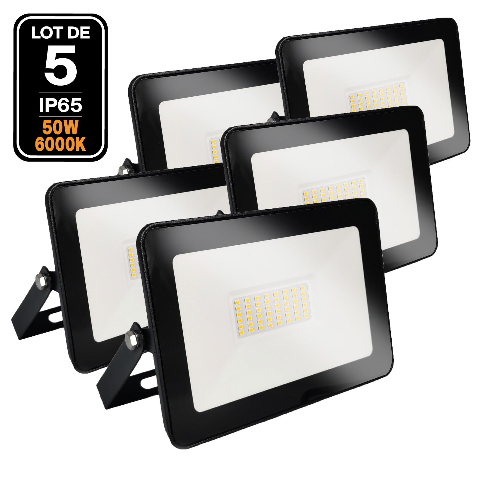 5 Projecteurs Led 50w Ipad Blanc Froid 6000k Haute Luminosité | Leroy ...