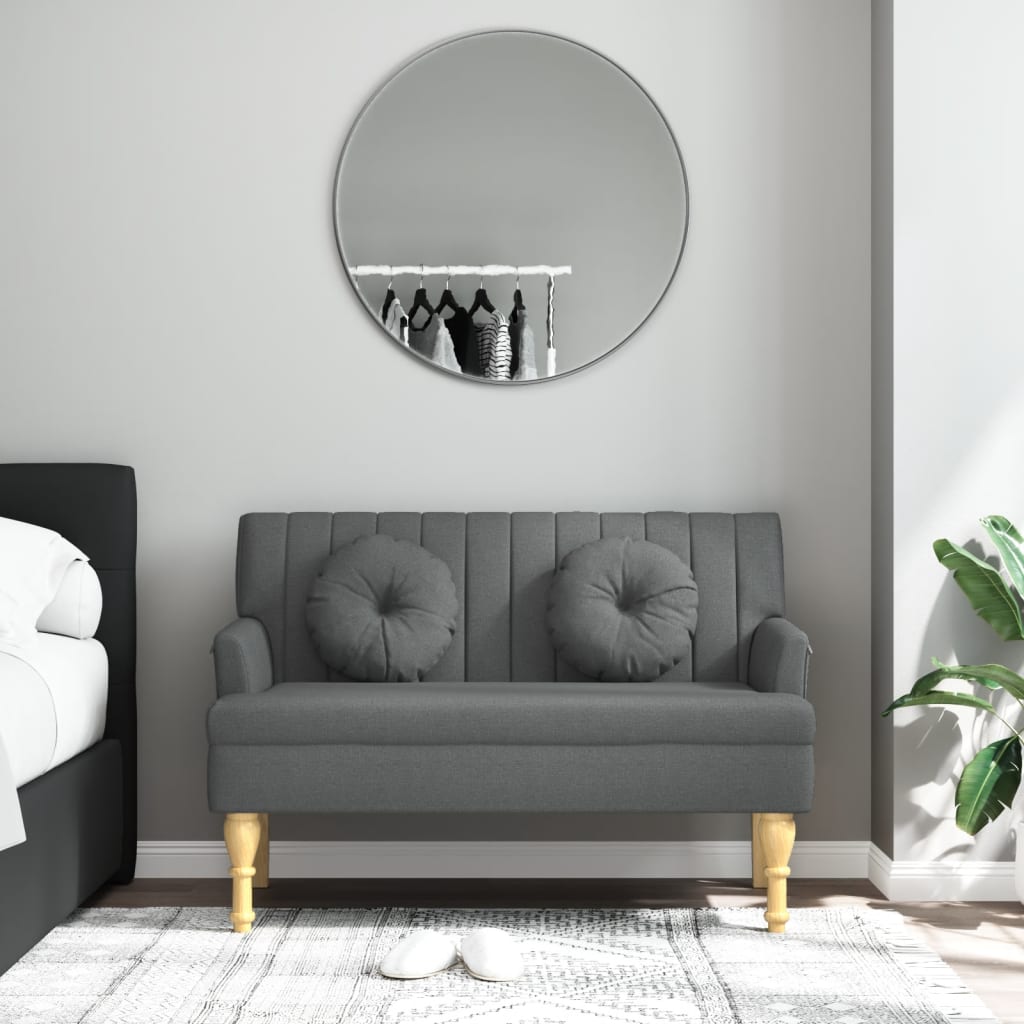 Banc avec coussins gris foncé 113x64,5x75,5 cm tissu | Leroy Merlin