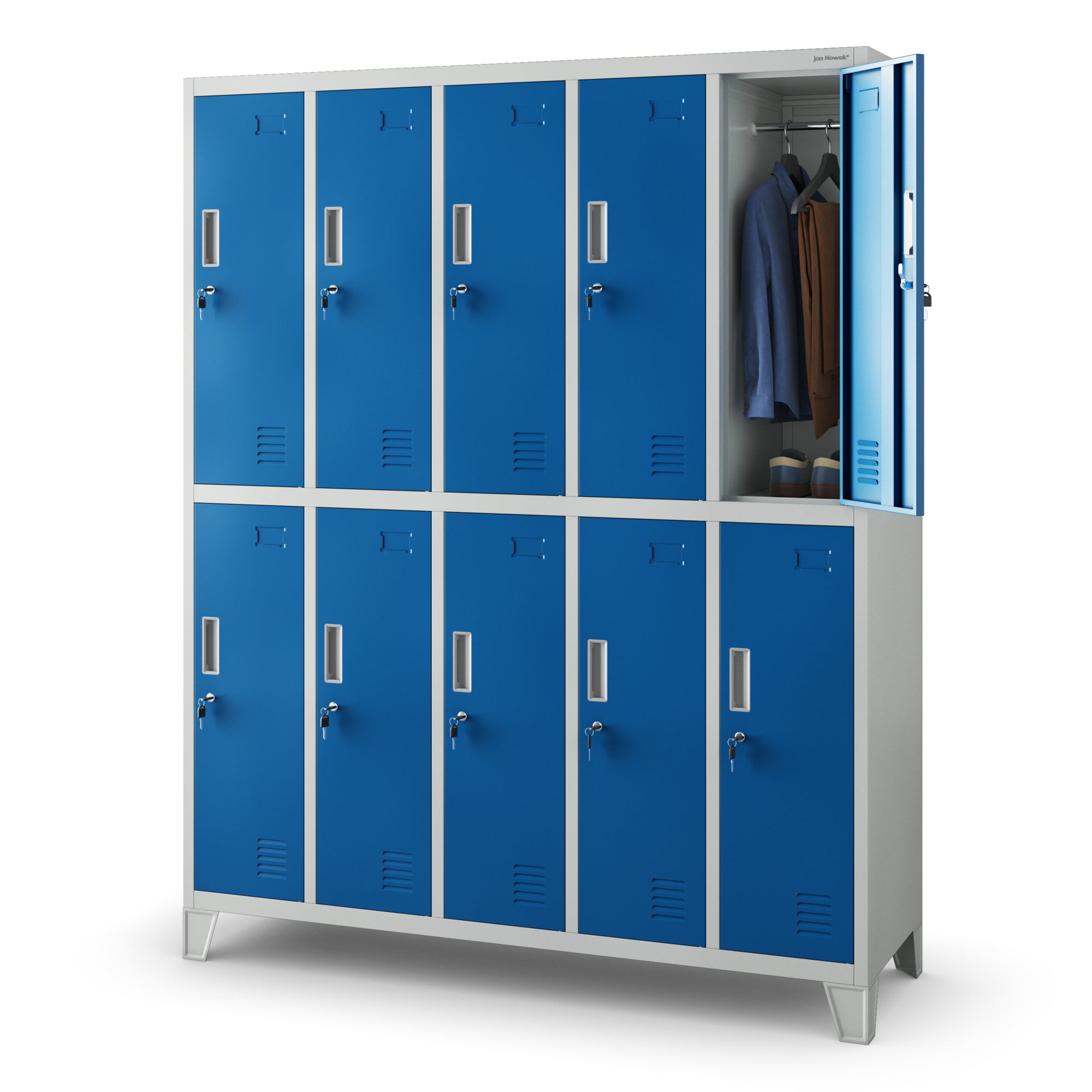 Armoire Vestiaire Casier Metallique 10 Compartiments 172 cm x 136 cm x ...