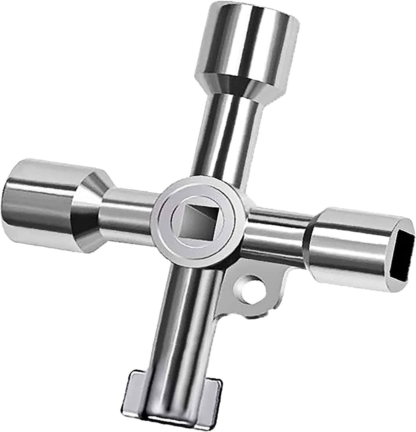 Clé argentée à 4 voies, clé de radiateur 4 en 1, clé d'échappement de ...