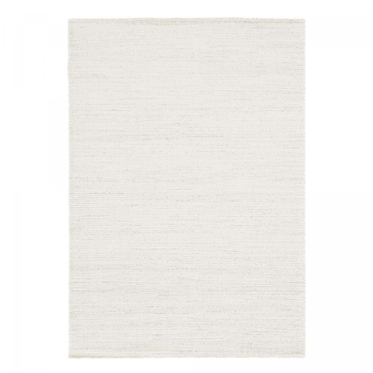 Alfombra dormitorio 80x150 tejida crema rectángulo imitación liso ...