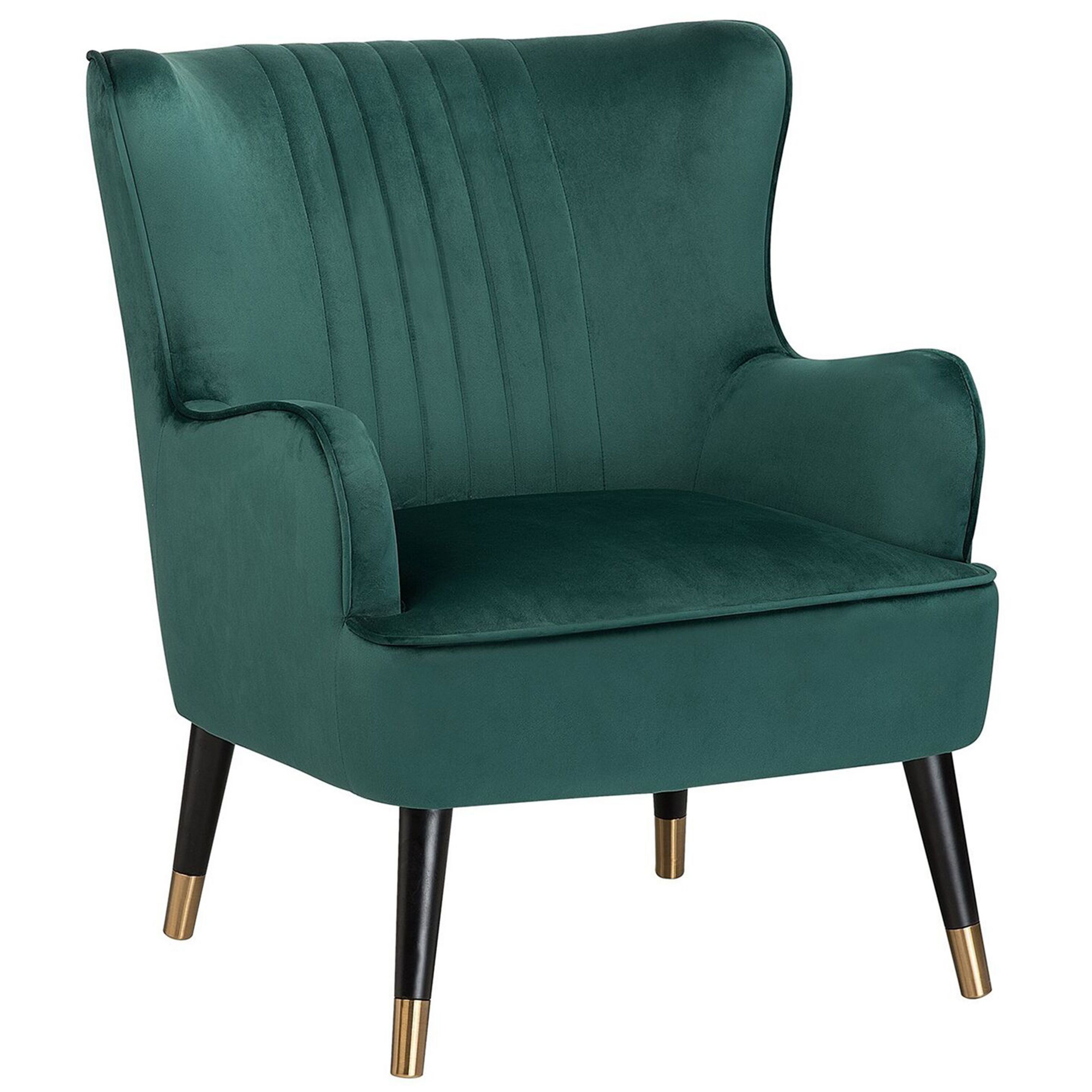 Fauteuil Velours Vert émeraude VARBERG | Leroy Merlin
